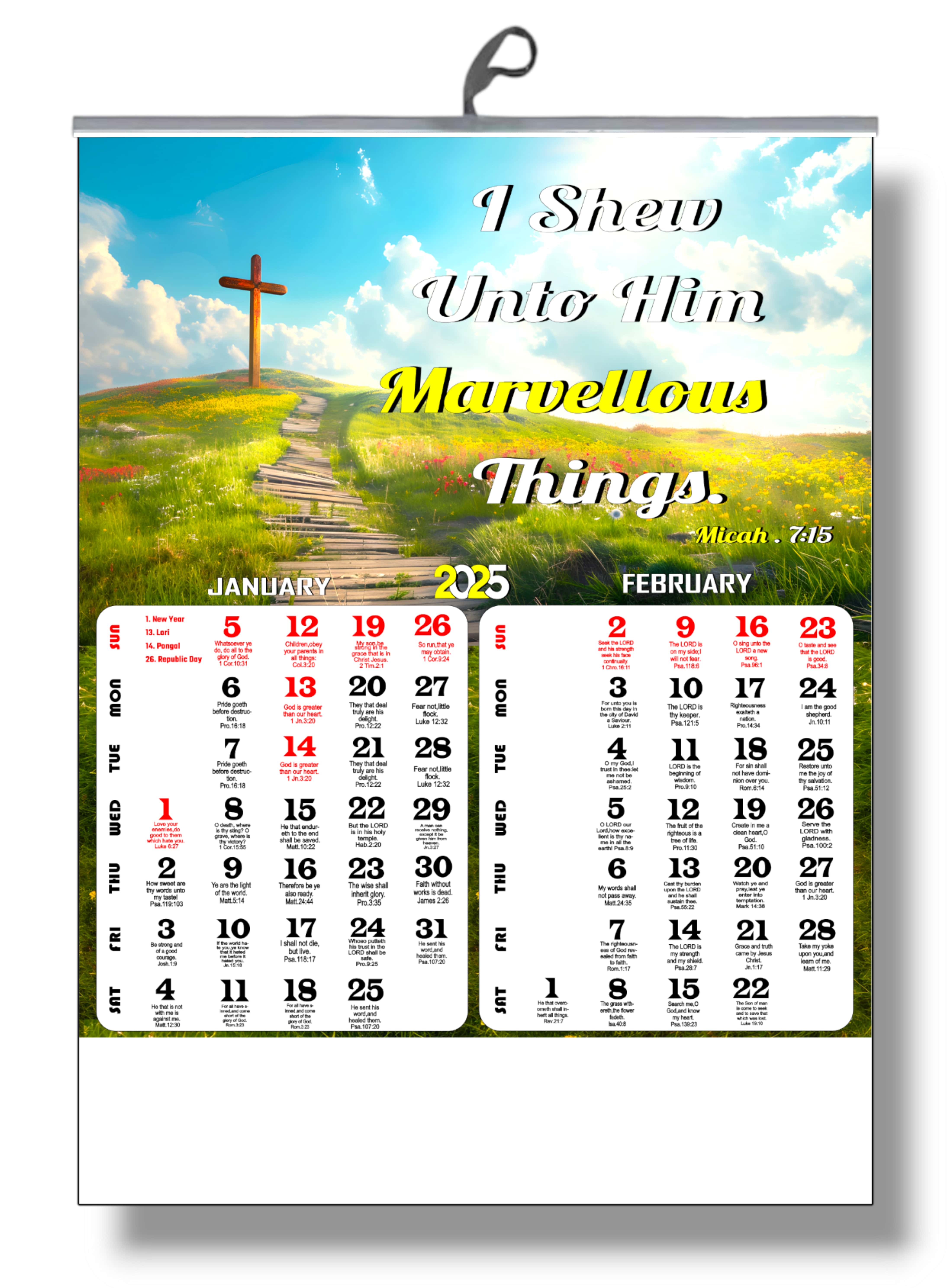 2025 Christian Bible Verse English Wall Calendar The Christian Gallery ...