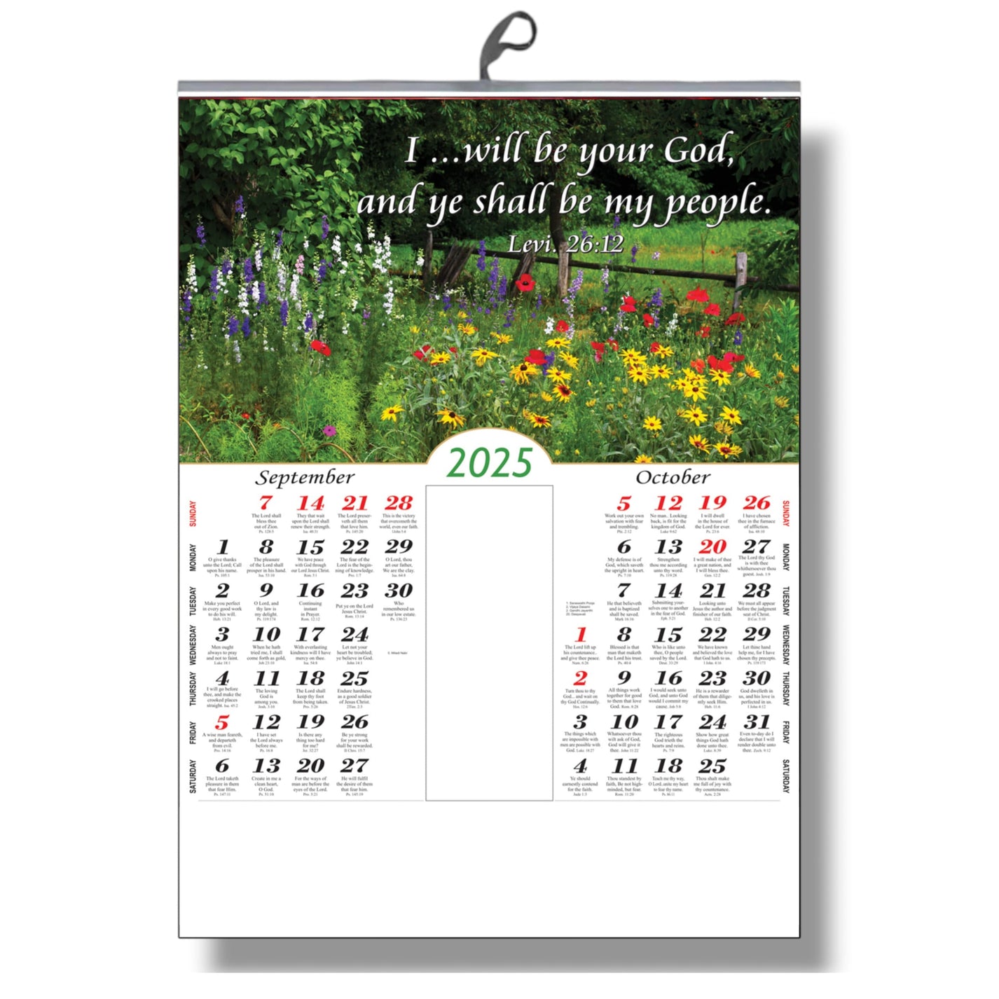 2025 English Big Size Bible Verse Wall Calendar – Stunning Sceneries w ...